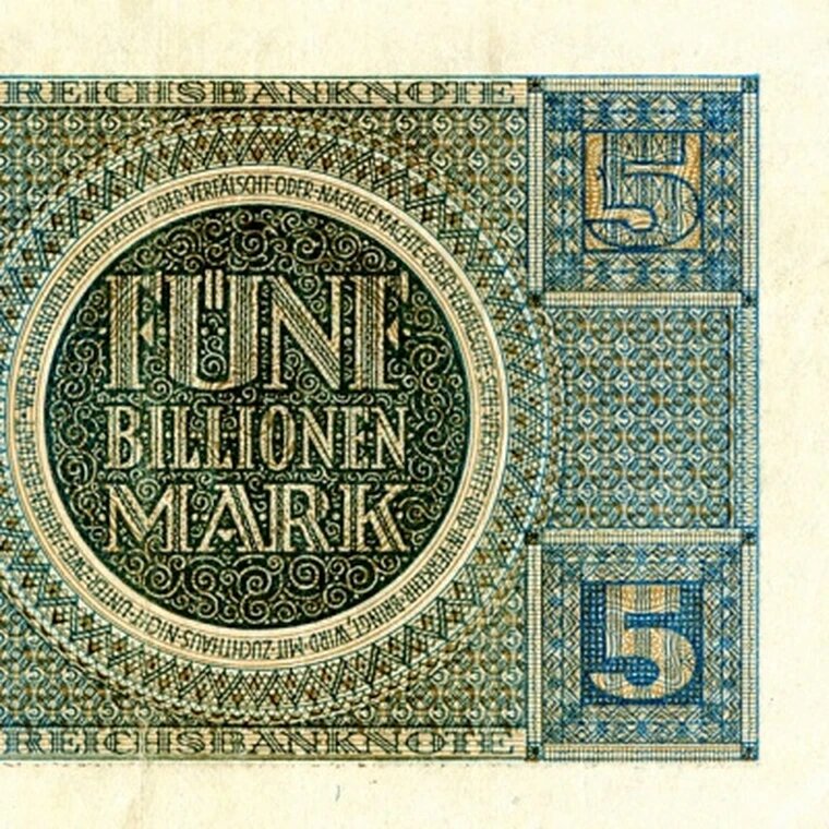 5 биллионов марок 1924 Германия, сувенирная копия, банкноты и купюры редкие коллекционные