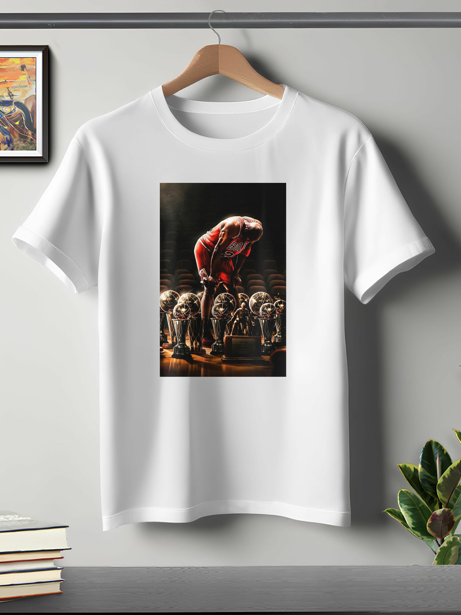 Футболка ONEQ унисекс 44-46 (S) размер с принтом Майкл Джордан, белая