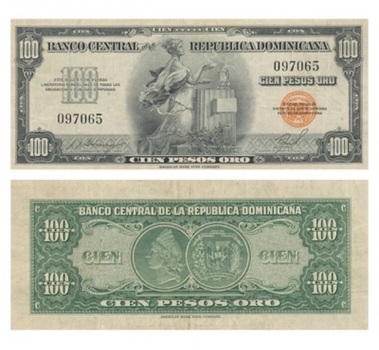 100 песо 1947 Доминиканская Республика, сувенирная копия, банкноты и купюры редкие коллекционные