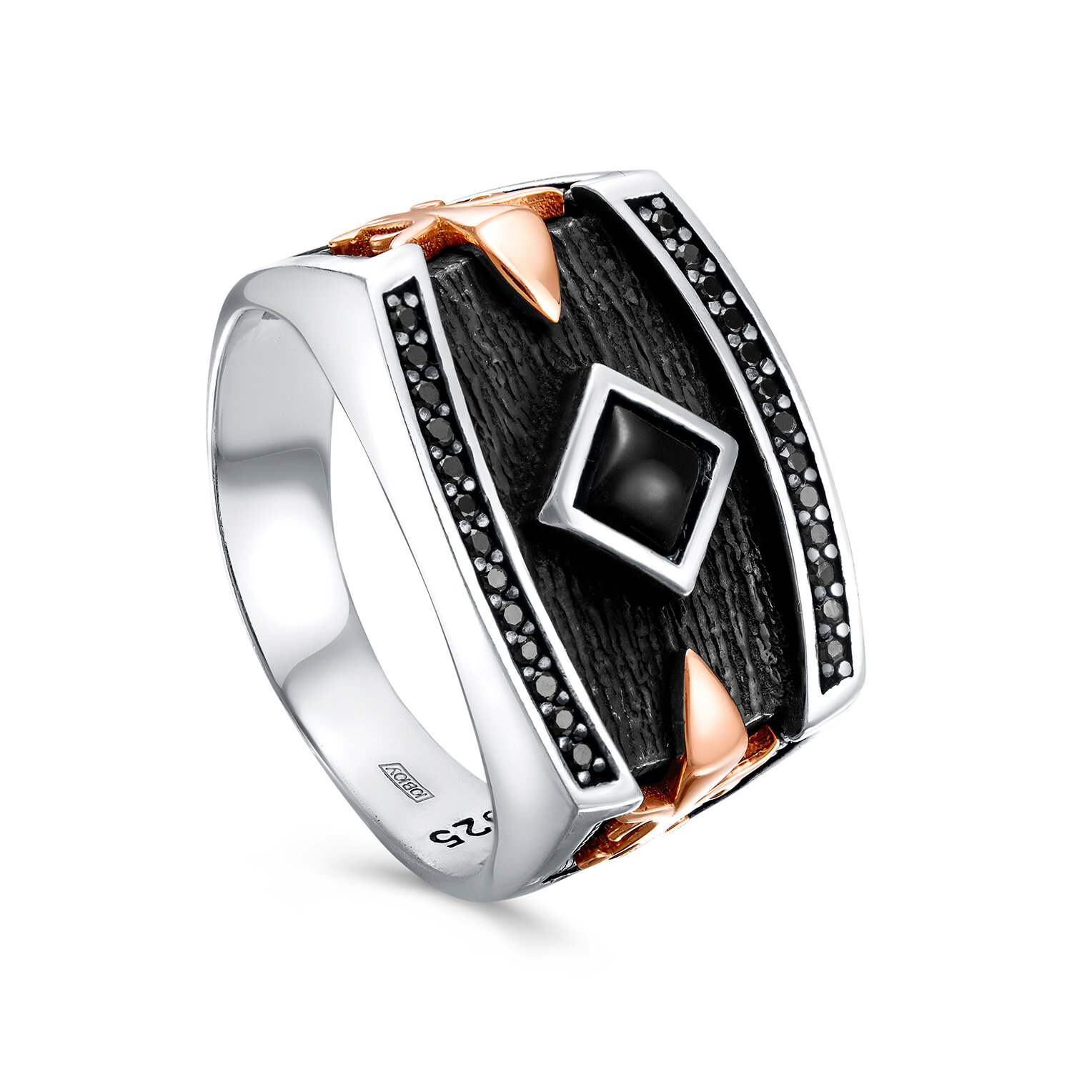 Кольцо тонкое, серебро, 925 проба, фианит, агат