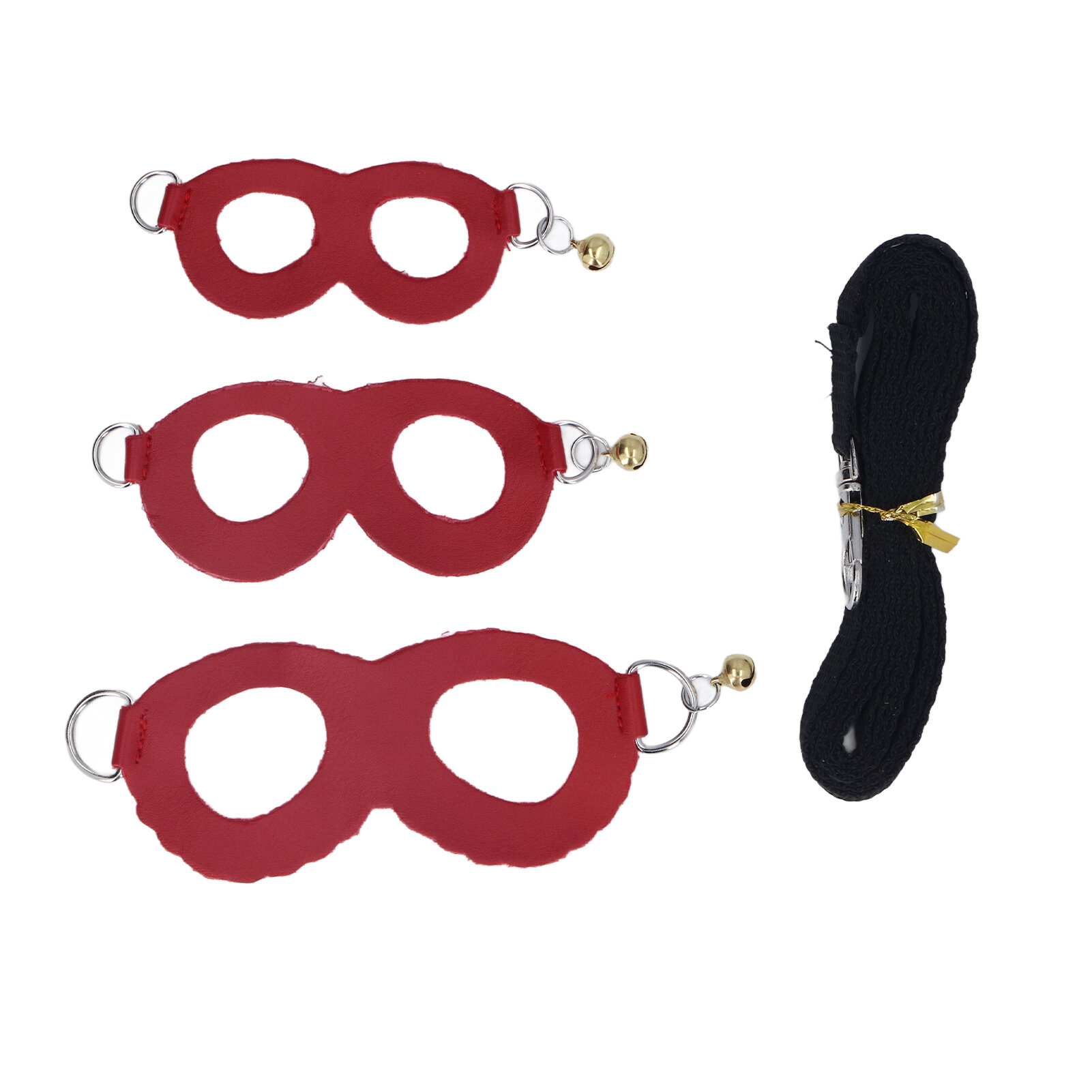 Комплект шлейки и поводка для хомяка из искусственной кожи, мягкий и удобный в ношении, для прогулок с крысой, жилет и поводок с колокольчиками, красный.