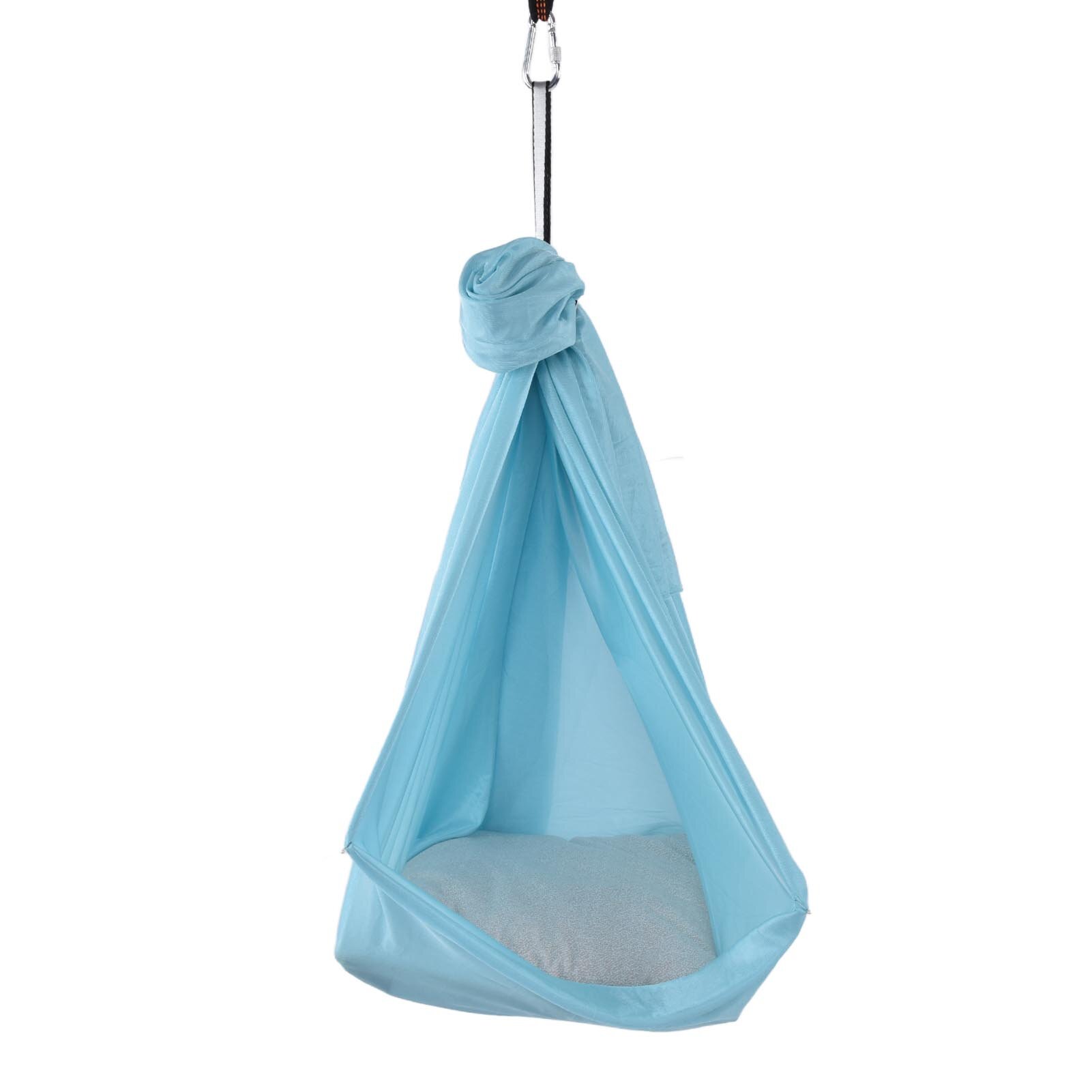 Гамак для йоги, прочный эластичный 25 кН, воздушный гамак для йоги с уплотнительным кольцом в виде ромашки для укрепления тела, воздушная йога, светло-синий