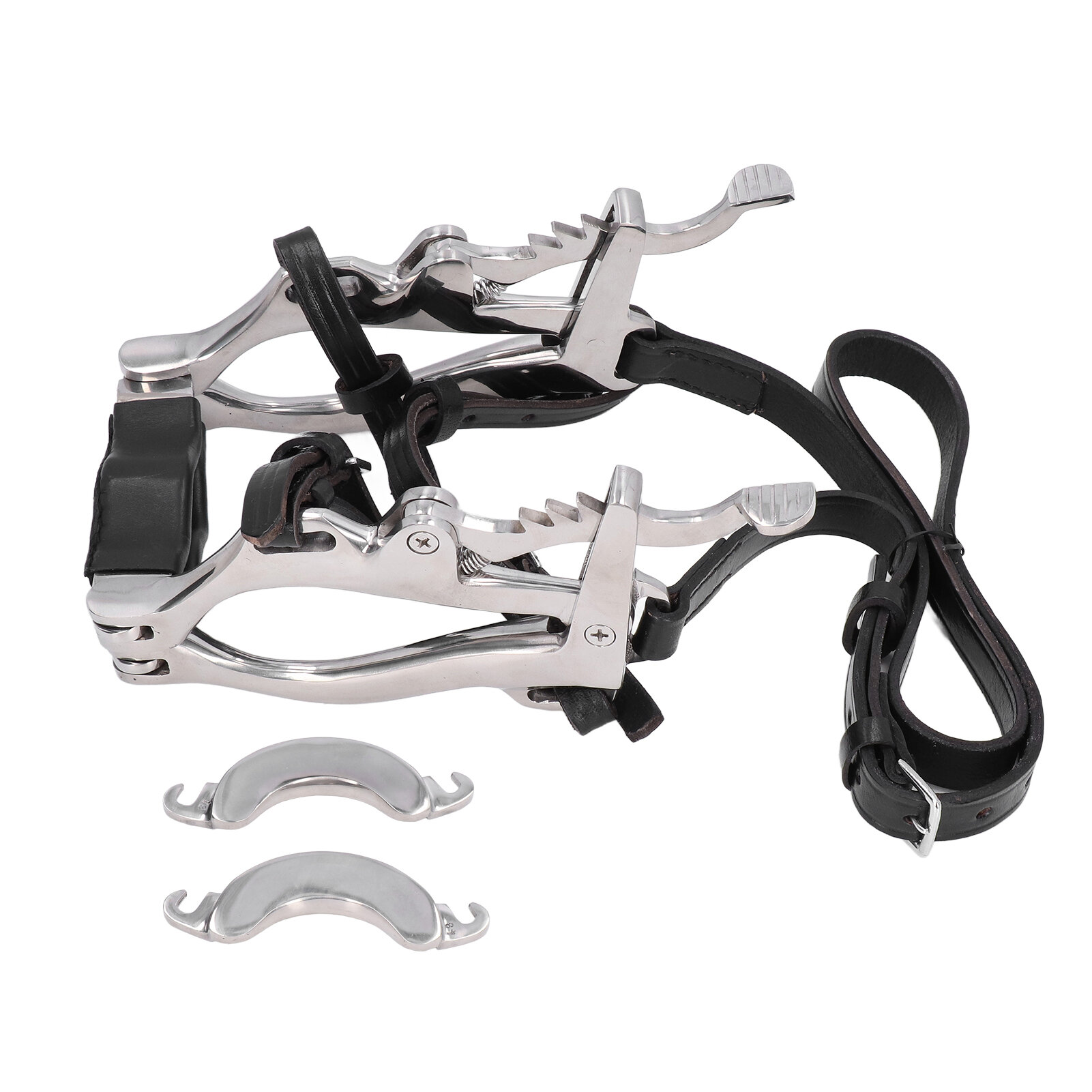 Зеркало для рта лошади, регулируемый угол, стоматологические ветеринарные чашки из нержавеющей стали, верхняя нижняя челюсть с ремешками из искусственной кожи