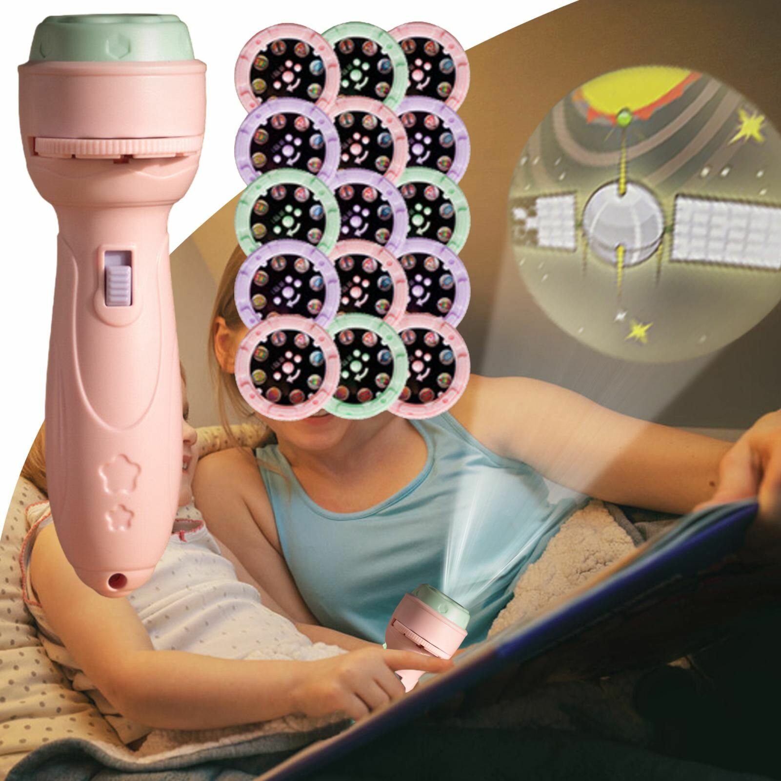 Детский проектор, для мальчика, девочки, ABS пластик, питание от батареек