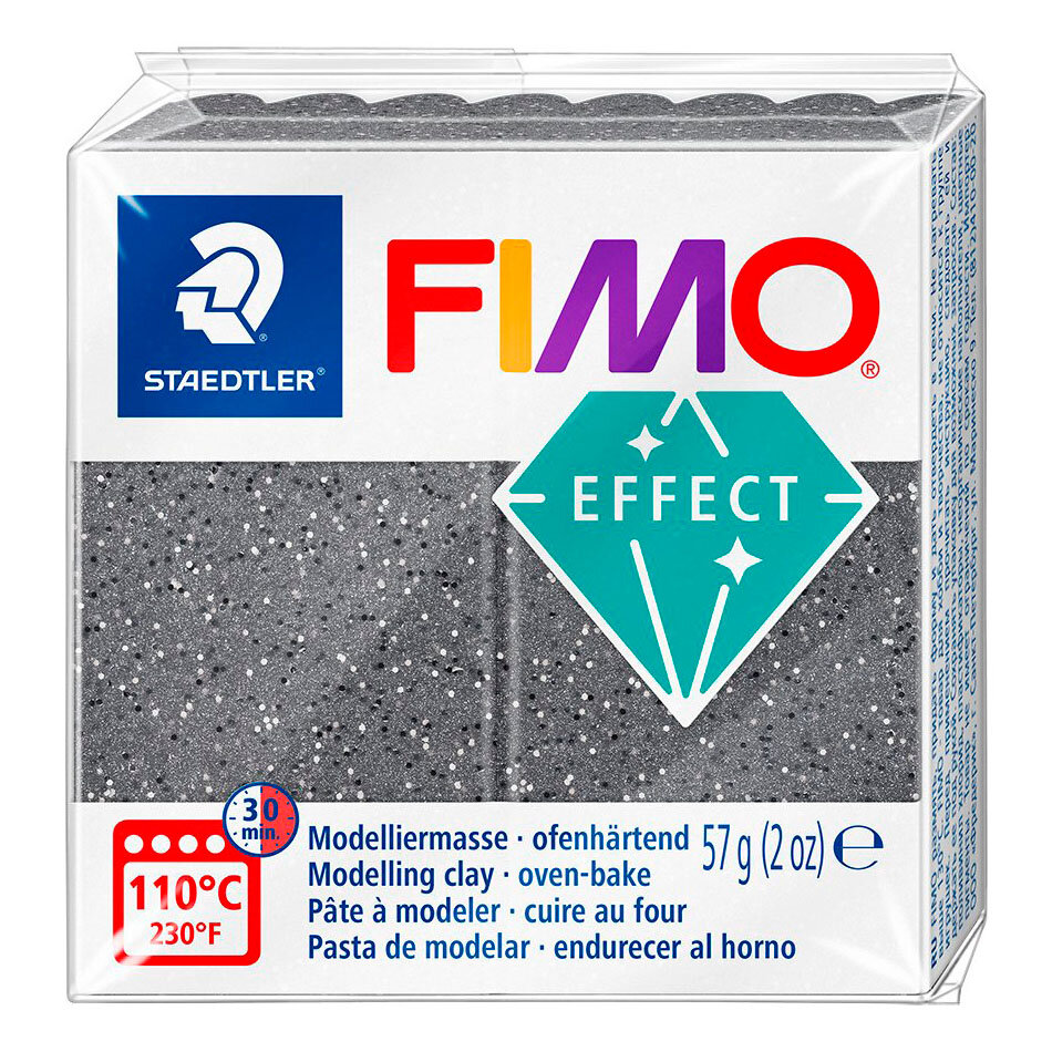 Глина полимерная для лепки Fimo Effect Камень, запекаемая, 57 гр, графит.