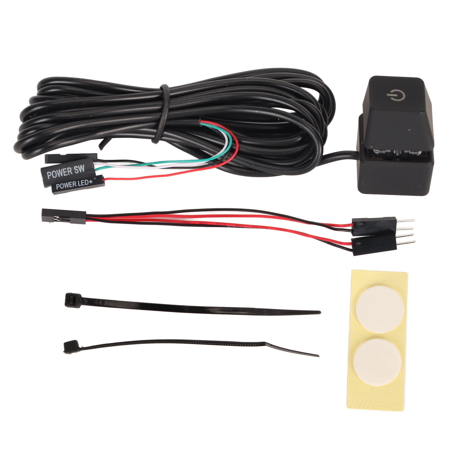 Выключатель питания ПК Синий переключатель Механическая клавиша с подсветкой Plug and Play Кнопка питания ПК для настольного компьютера Офисный игровой кабель синего цвета длиной 6,6 фута