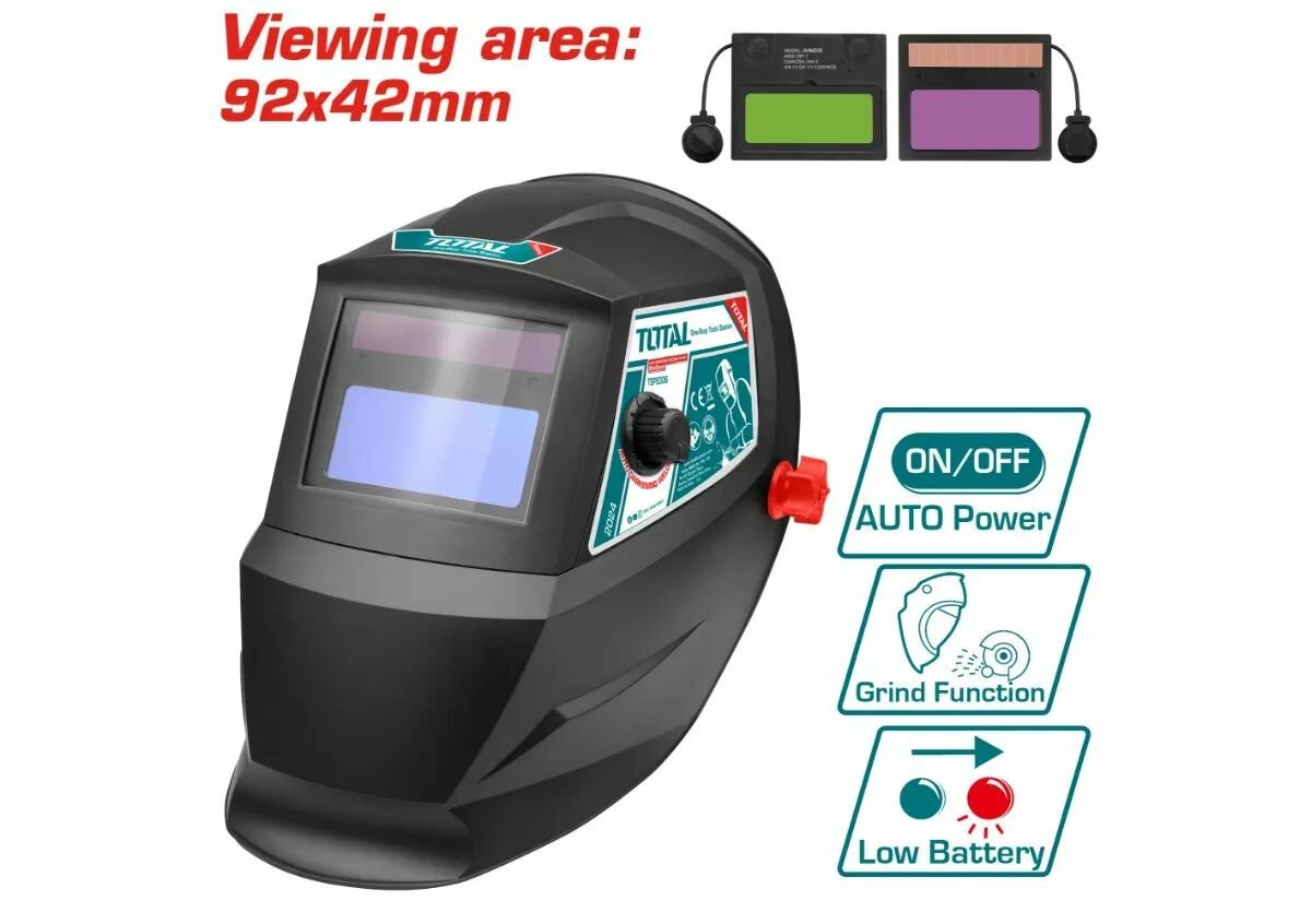 Маска сварочная хамелеон 4DIN, затемнение 9-13DIN, TOTAL TSP9306