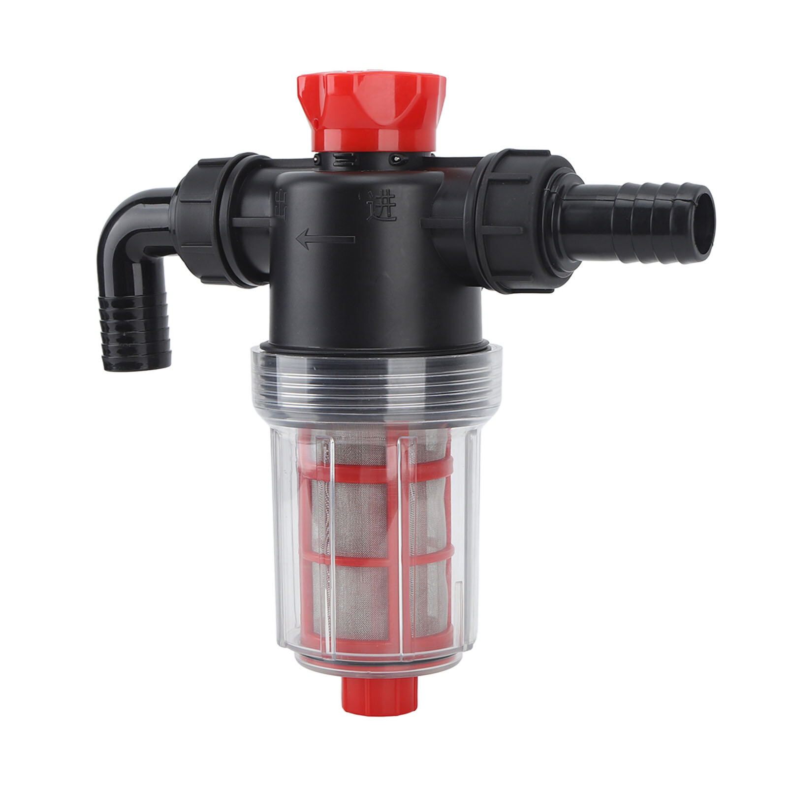 Фильтр водяного насоса для орошения, двухслойная фильтрация с мелкой сеткой, линейный фильтр с высокой пропускной способностью для садового газона, разъем 32 мм (внешняя трубка 1,2 дюйма)