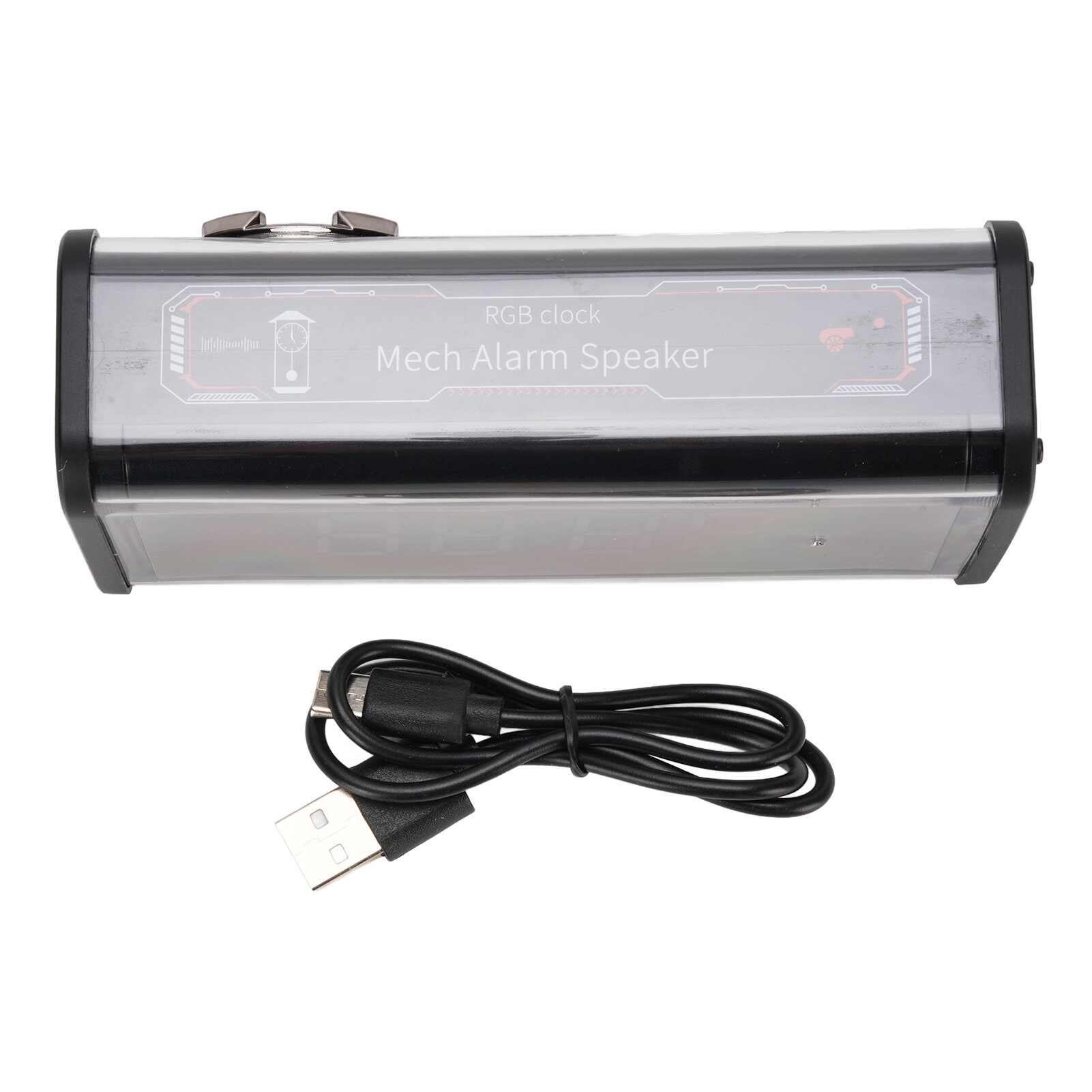 Большой экранно -динамик с динамиком температуры будильника Дисплей Bluetooth Demplay Bluetooth для ежедневного использования Black