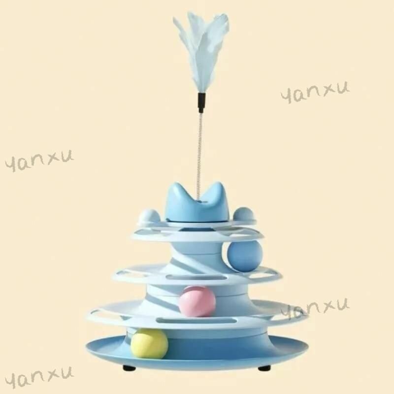 Пирамидка игра для кошки / Игрушки для животных башня, серый, пирамида для кошек