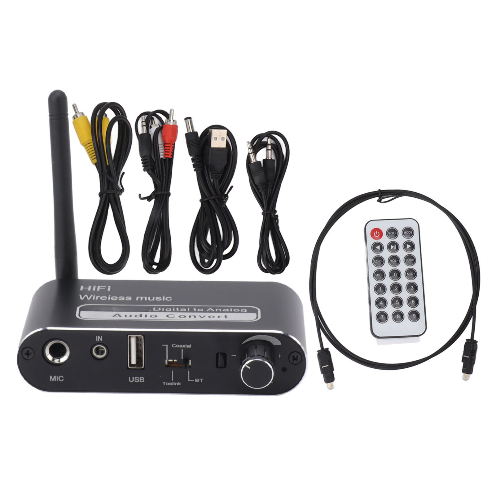 Цифро-аналоговый преобразователь Коаксиально-аналоговый адаптер Bluetooth 5.1 Звуковой приемник