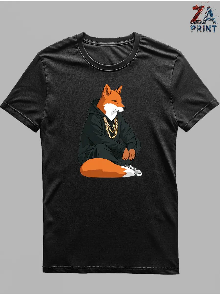 Футболка лис худи