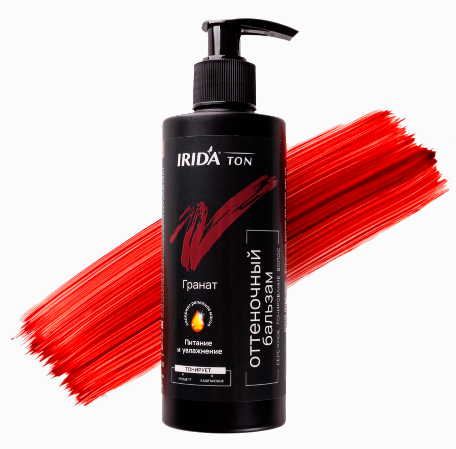 Irida Ton Оттеночный бальзам для волос "питание и увлажнение" 220 мл. гранат
