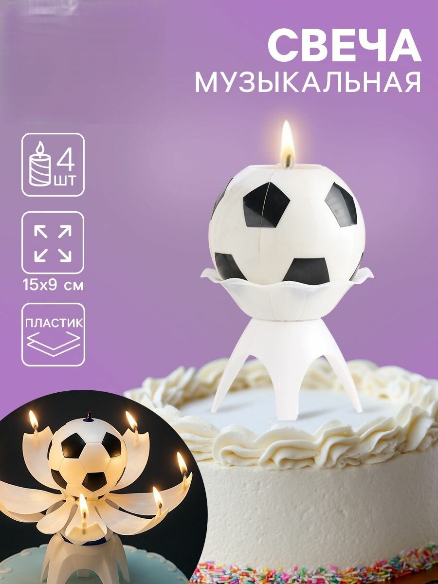 Свеча для торта музыкальная Мяч