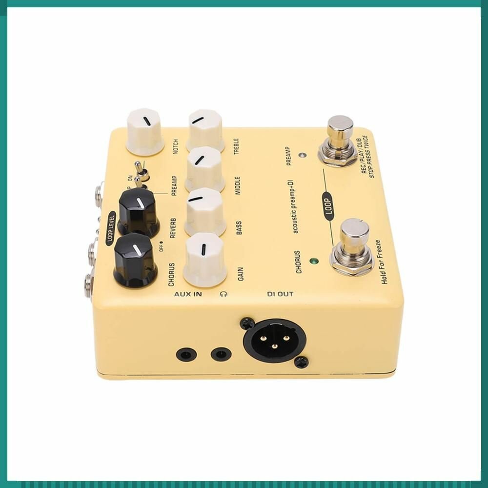 Преамп для акустической гитары, многофункциональный, с 3-диапазонным эквалайзером и выходом XLR