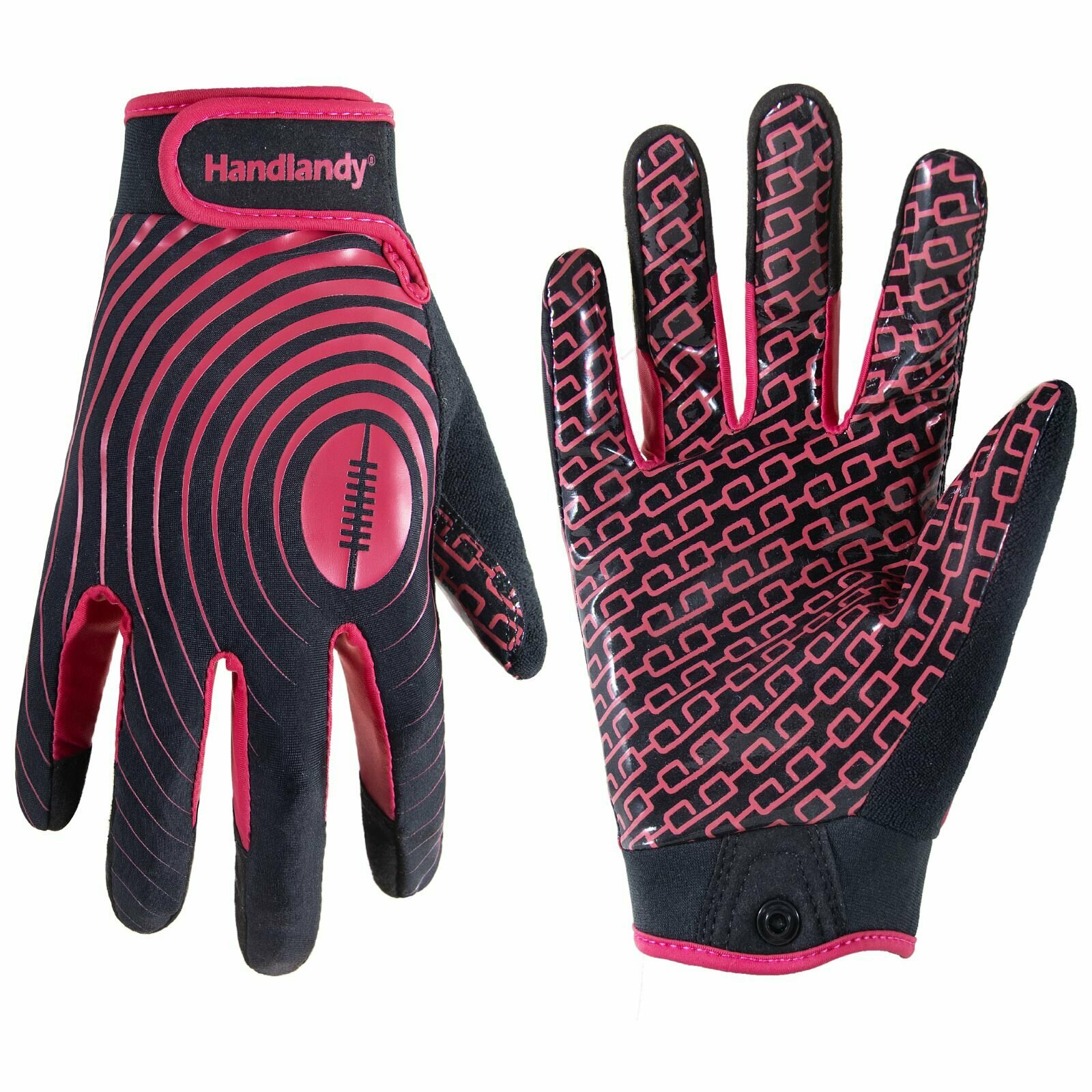 Перчатки для регби, S, черный, розовый