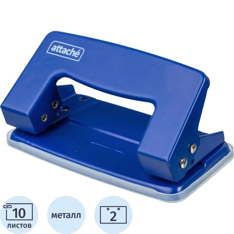 Дырокол ATTACHE 6304 до 10л, металл, синий
