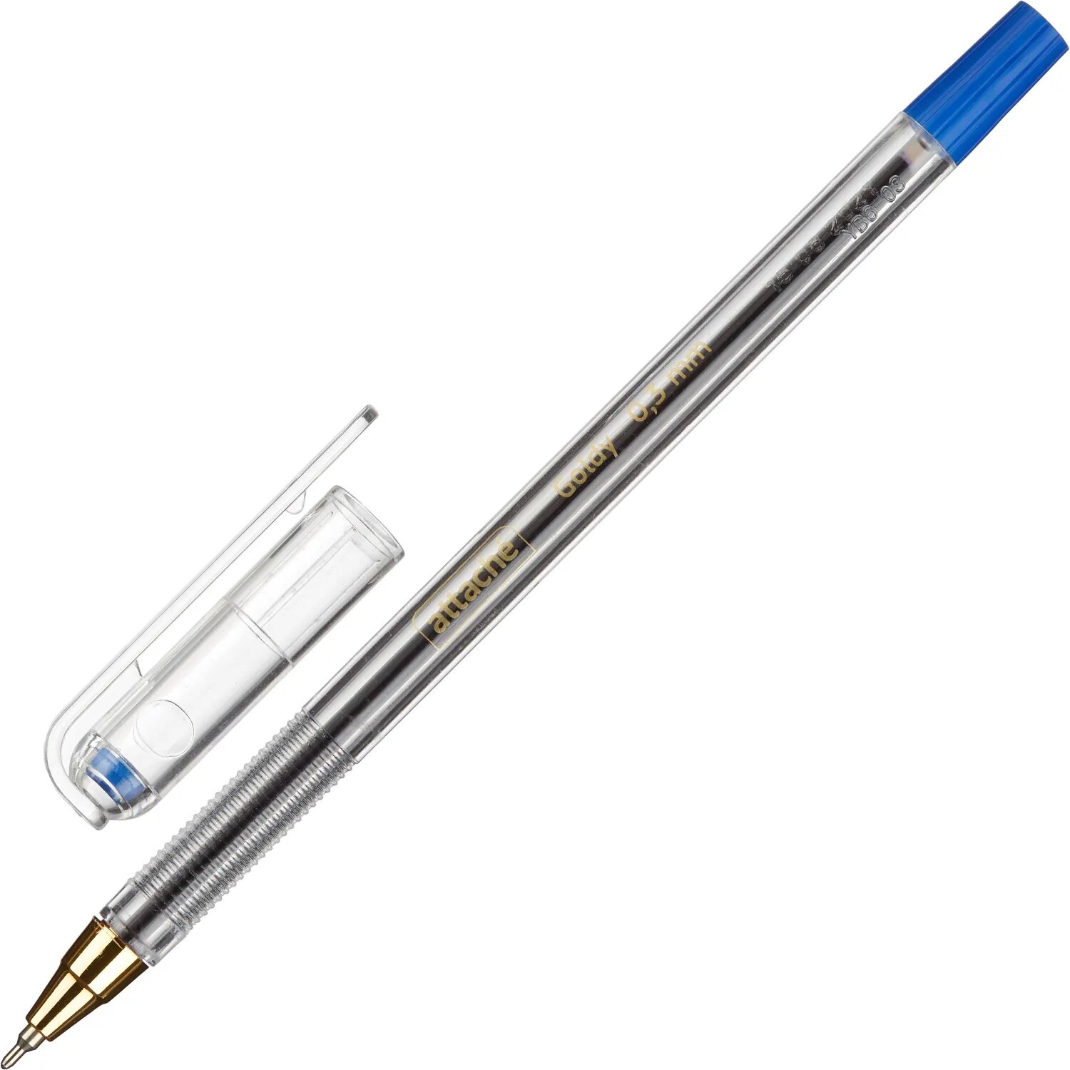 Ручка шариковая неавтомат. Attache Goldy, 0.3мм, син, масл, не б/манж