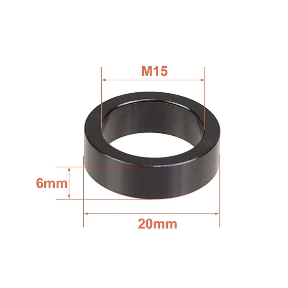 HEPPE велосипед Thru шайба для оси M12 M15 ось Проставка MTB дорожный велосипед втулка трубка вал шпажка Проставка 0,5 мм 1,5 мм 3 мм 4 мм 5 мм 6 мм толщиной 1Pcs M15x6mm Flat