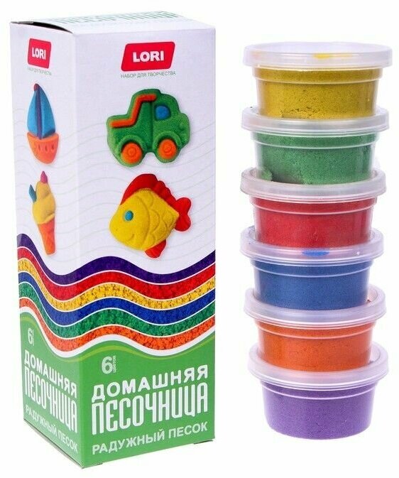 Радужный песок, 6 цветов по 80 г