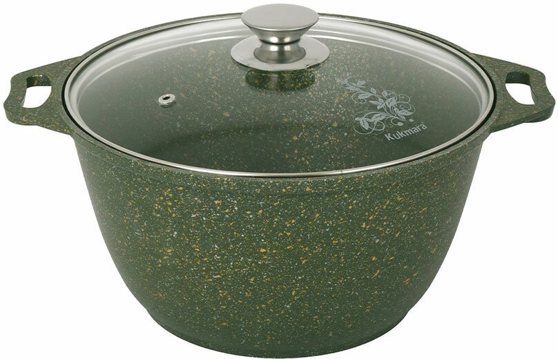 Кастрюля Kukmara 4 л, со стеклянной крышкой, Trendy style malachite (к41tsml)