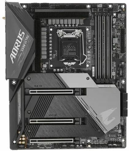 Материнская плата GIGABYTE Z590 AORUS ULTRA (Z590 AORUS ULTRA) - LGA 1200, Intel Z590, 4хDDR4-3200 МГц, 3хPCI-Ex16, 3хM.2, Standard-ATX