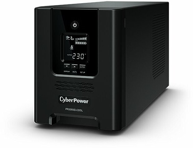 Источник бесперебойного питания CyberPower Источник бесперебойного питания 3000ВА CyberPower PR3000ELCDSL, черный (COM, USB)