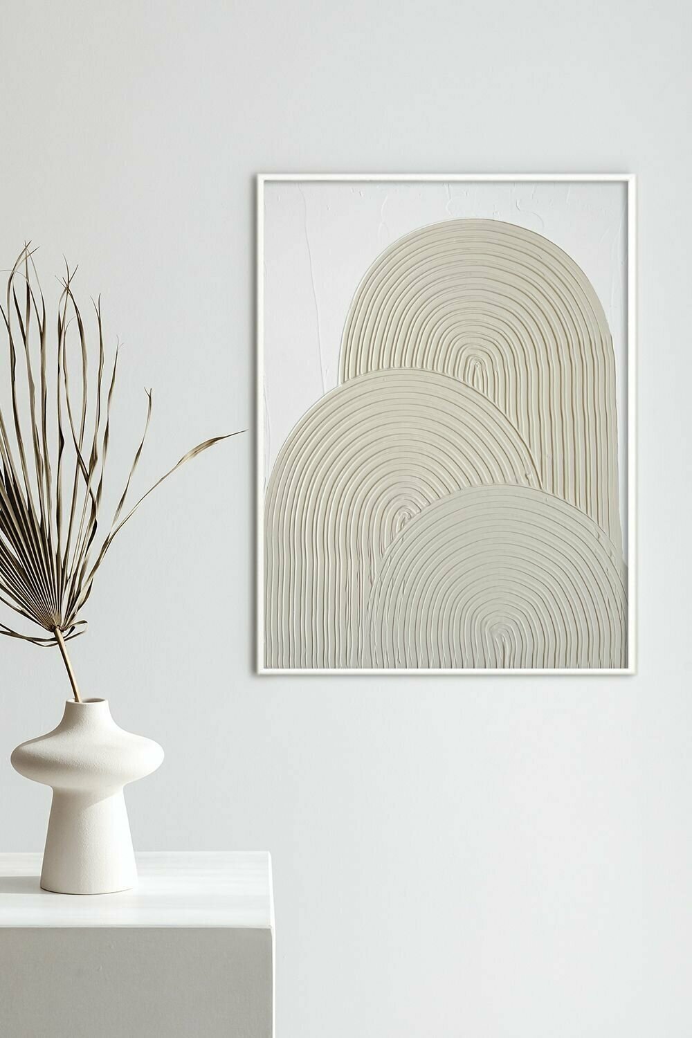 Картина на стену рельефная DECORMARKT Три бежевые арки, 50х70 см