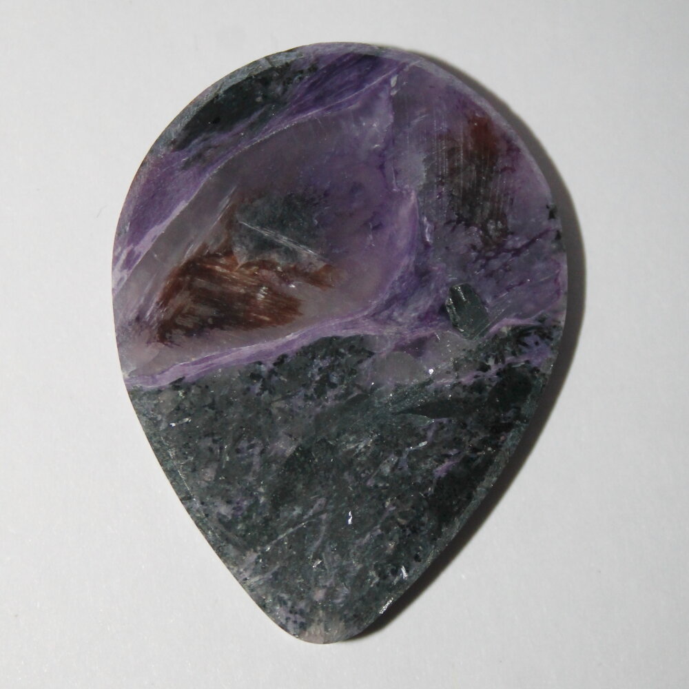 Чароит кабошон, натуральный камень, 45х34х4 мм, Якутия, "True Stones" — фото 1