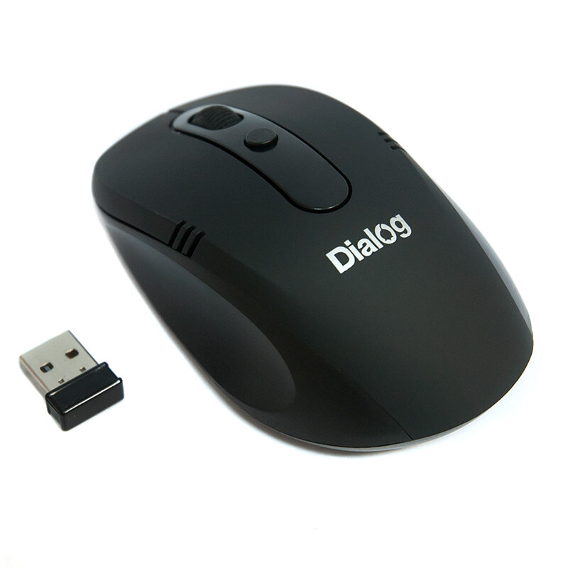 Мышь MROP-03U BLACK Dialog Pointer RF 2.4G Optical - 3 кнопки + ролик прокрутки, USB, чёрная