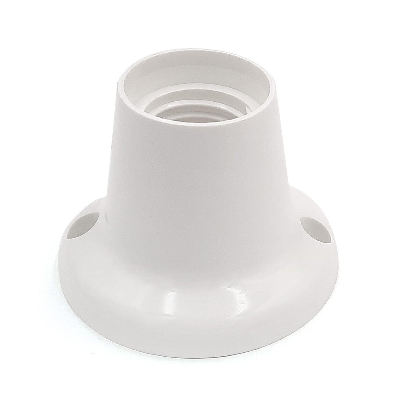 Патрон-стойка для лампы, Е27, прямой, цвет белый, винтовое крепление