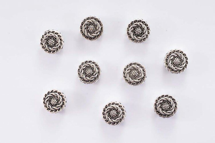 Бусина разделительная Цветочек 10х4мм, отверстие 1мм, цвет античное серебро, сплав металлов, 24-016, 5шт