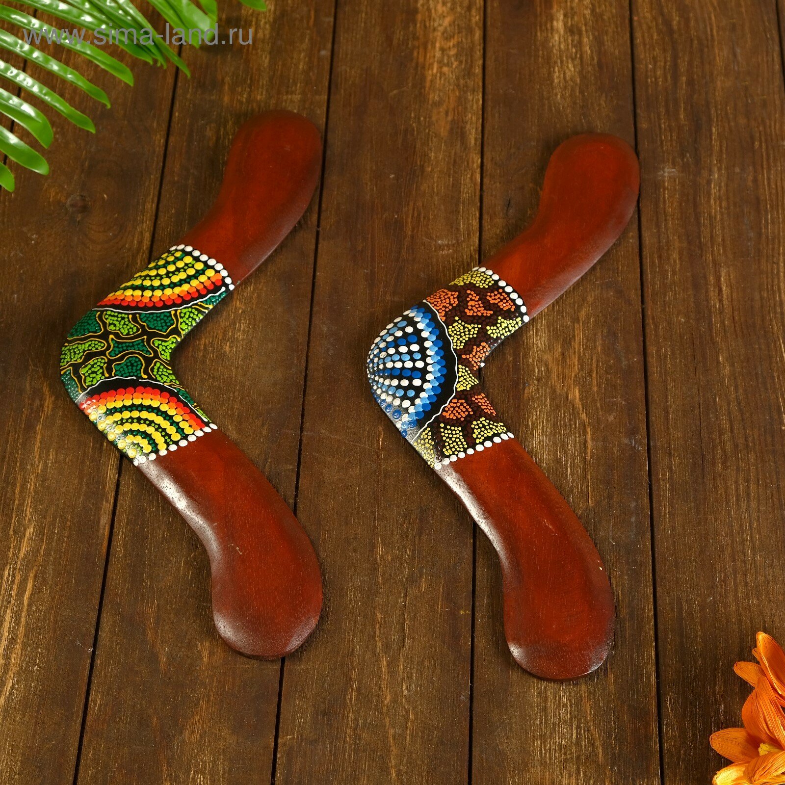 Сувенир «Бумеранг с точечной росписью», 40×7×1 см, микс