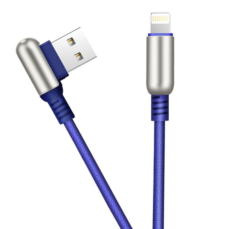 Плетеный кабель для iPhone iPad iPod, U17 Lightning Capsule Charging Data Cable, синий