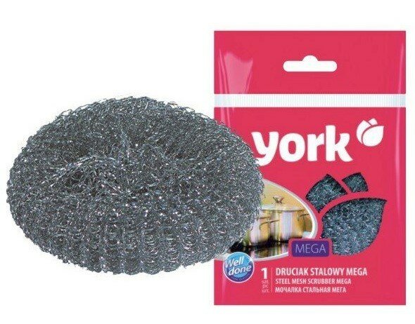 Набор из 5 штук Губка из нержавеющей стали York Мега 1шт