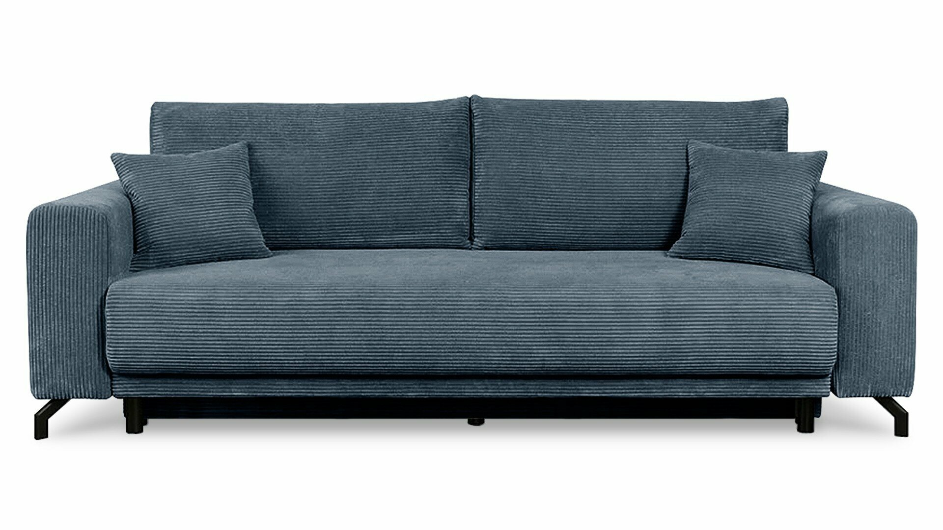 Диван Сенлин Лайт Cilium Indigo NOW 252x103x90 см, синий Вельвет, еврокнижка Фиеста — фото 1