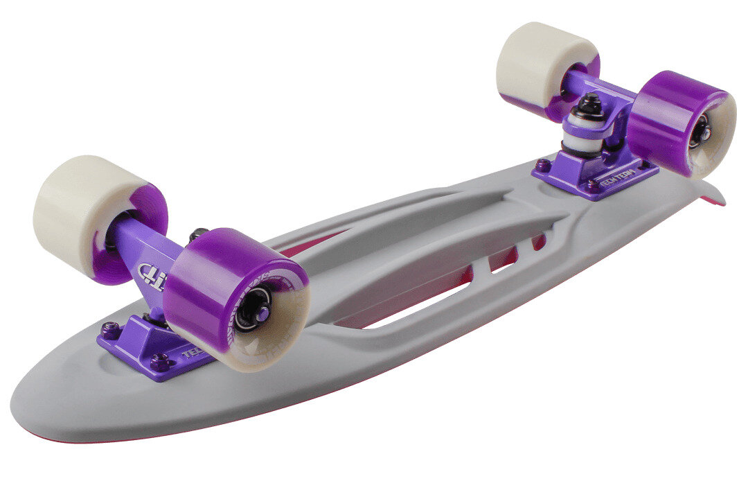 Скейтборд пластиковый Shark 22 (pink/white), для городского катания, прогулок и активного отдыха