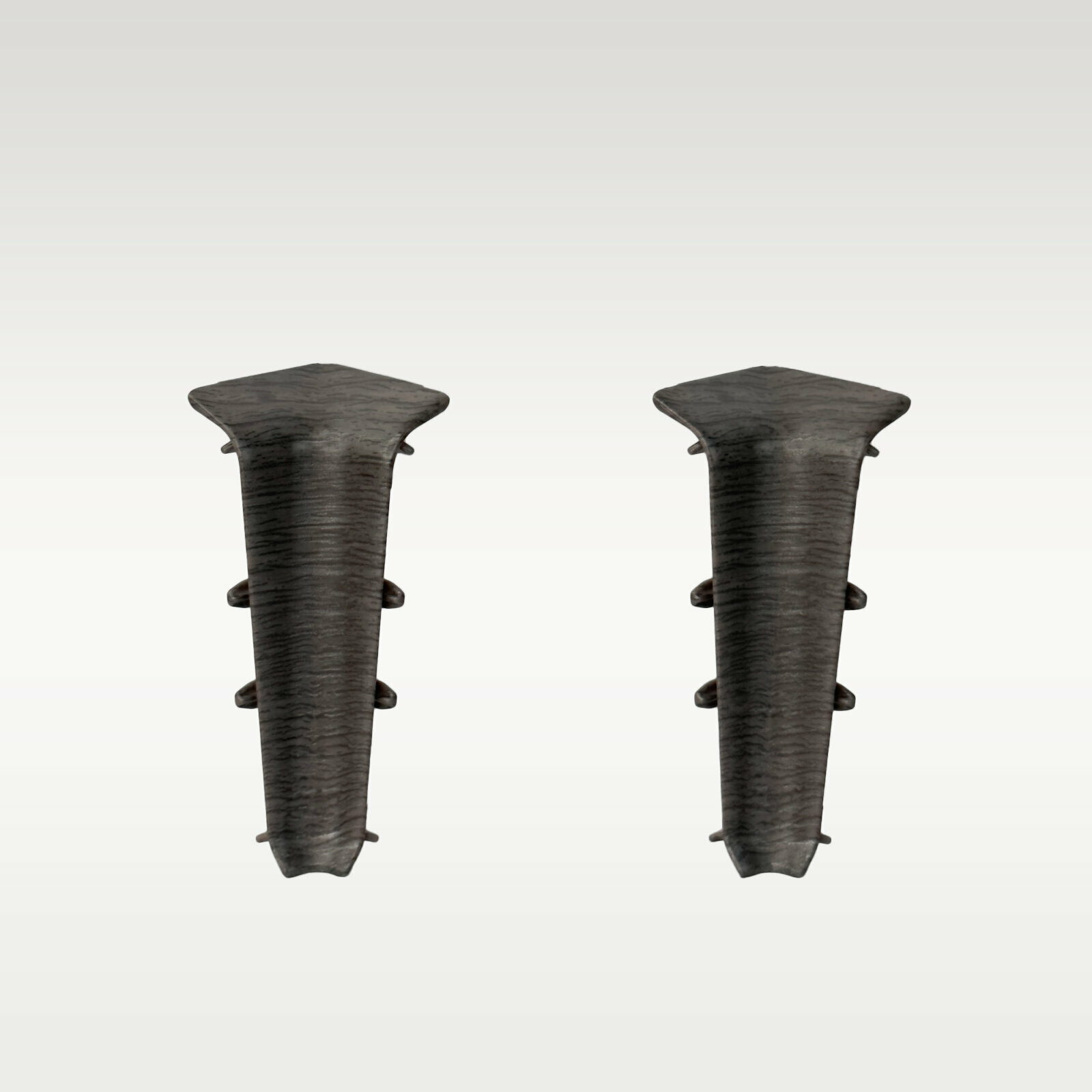 Внутренний угол для плинтуса ПВХ Деконика 21х55 мм 352 каштан серый, 2 шт.