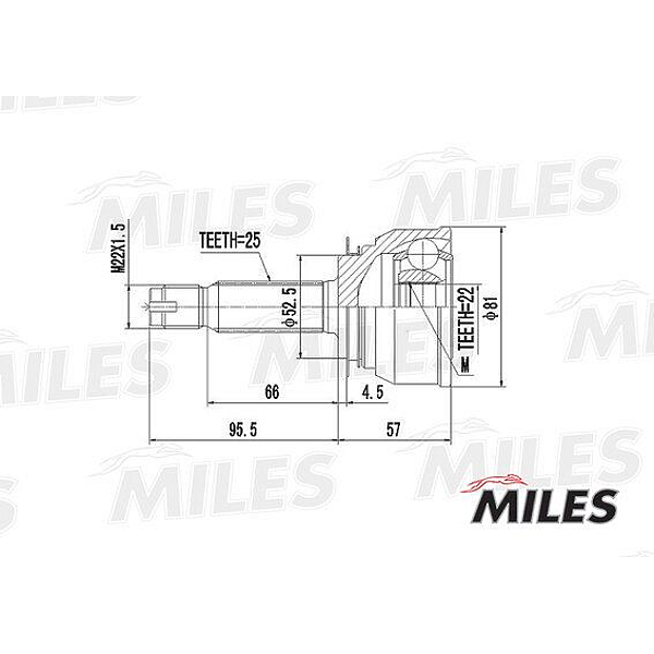 Miles GA20160 (GA20160) шрус Accent (Акцент) lc 1.3-1.5 00-10 нар.