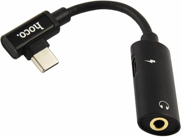Переходник Hoco LS19 Type-C - Jack 3.5/Type-C черный