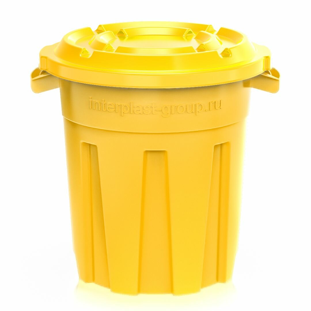 Контейнер для мусора (бак) универсальный с крышкой 60 л, желтый