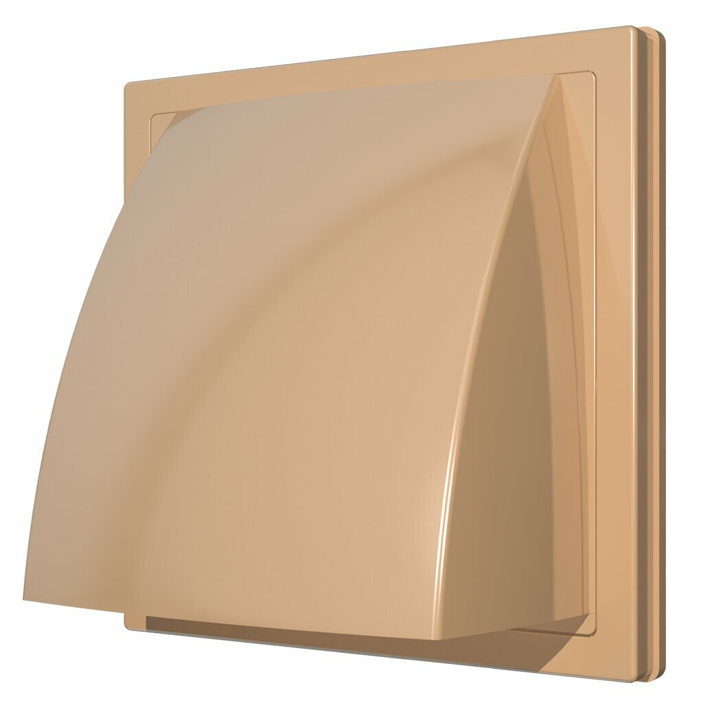 Выход стенной пластик, вентиляционный, установочный диаметр 100 мм, с обратным клапаном, бежевый, ERA, 1515К10ФВ