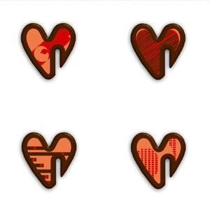 Форма-лист для декора блистершок сердечко для шоколадных фигурок Pavoni / для тортов и десертов /Пластиковая форма для шоколадного декора / Товары для кондитеров