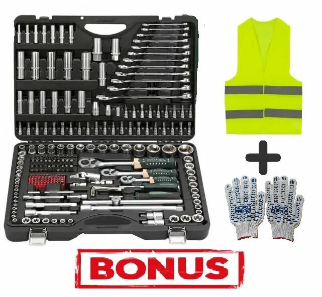 Набор инструментов 216 предметов ROCK FORCE RF-38841 + 2 подарка (жилет и перчатки)