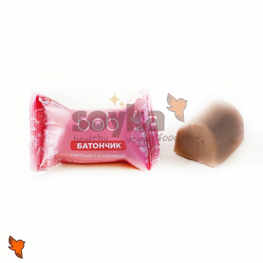 Батончик светлый с клубникой Bob, 25г