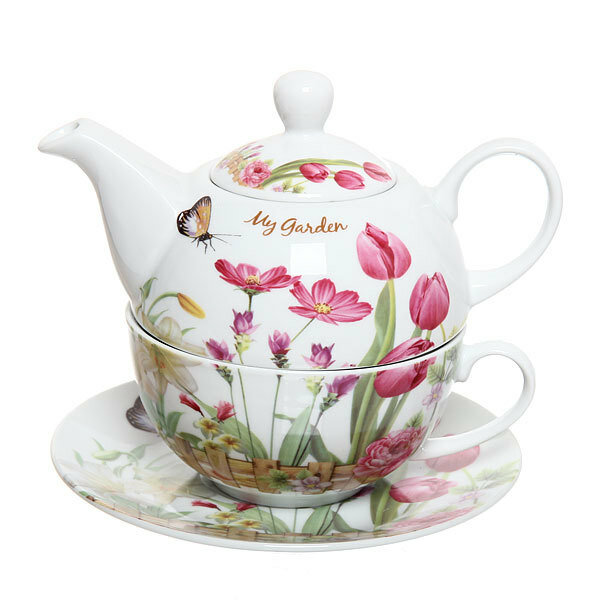 Набор: чайник, 17х11х11-450мл, чашка, 13х3х11- 300 мл, блюдце, 15х2х15 cм KSM-226567