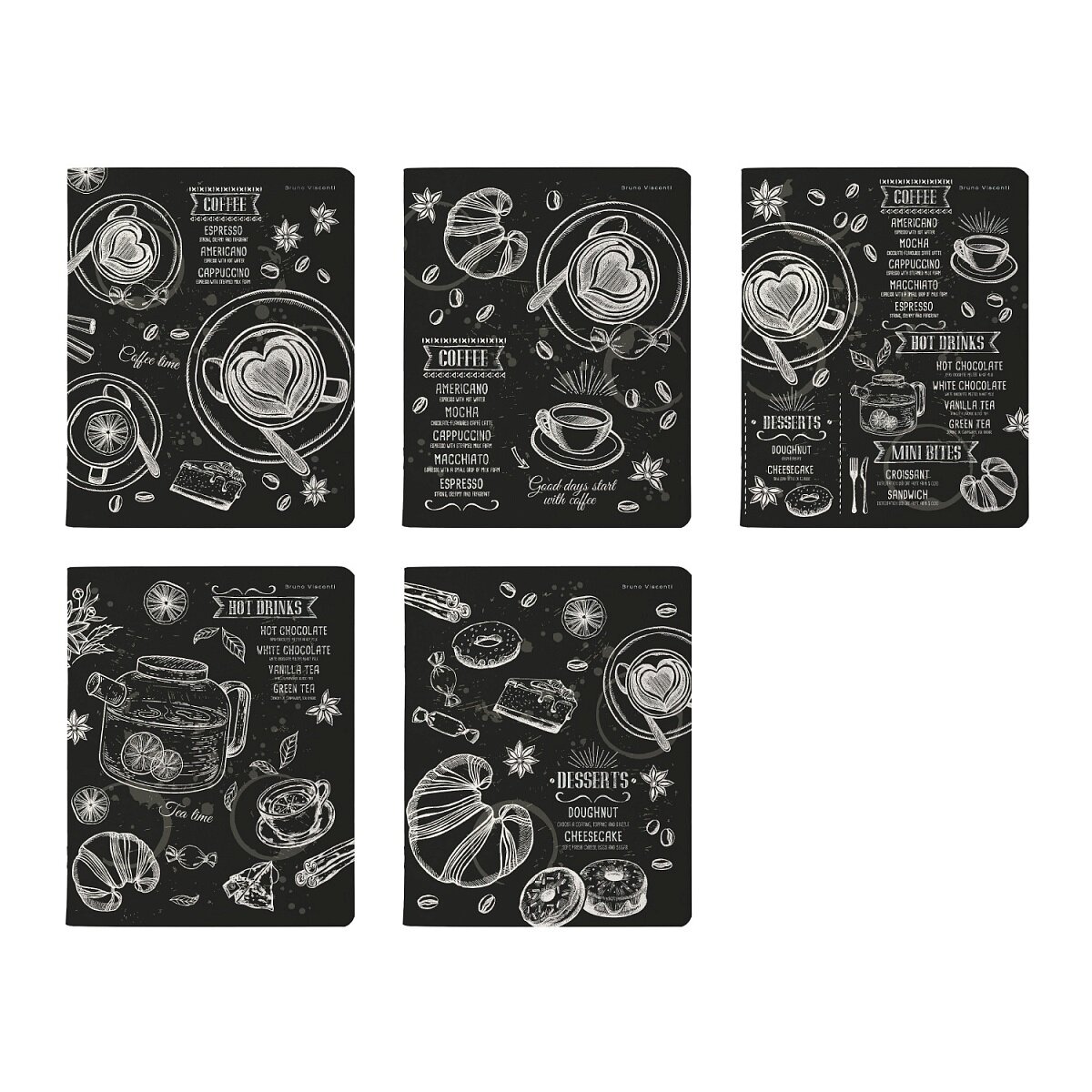 Тетрадь общая 48 листов 5 штук "CAFFEE NERO"