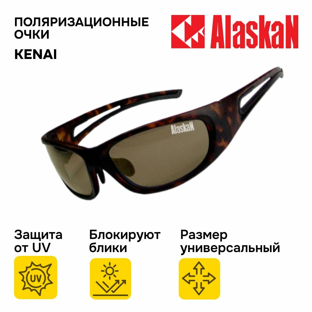 Очки солнцезащитные мужские Alaskan AG14-04 Kenai green-grey, очки поляризационные мужские для рыбалки и вождения