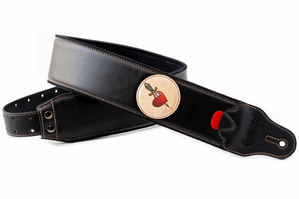 Ремень для гитары, текстиль/синтетика, RightOn Straps 8419612002388 Groove Old School Heart