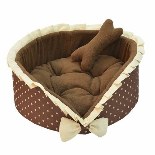 Зооник лежанка круглая с оборкой (ПВХ+флис+поролон) (400х400х150)